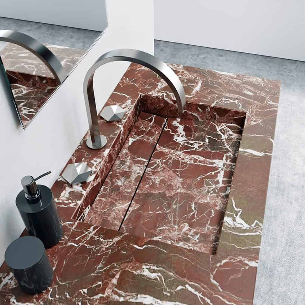 Rosso Lepanto: Dramatic Red Marble with Delicate Porcelain Veining
